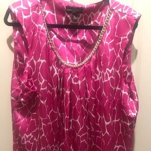 Dana Buchman | Tops | Dana Buchman 3x Pink And White Sleeveless Blouse ...